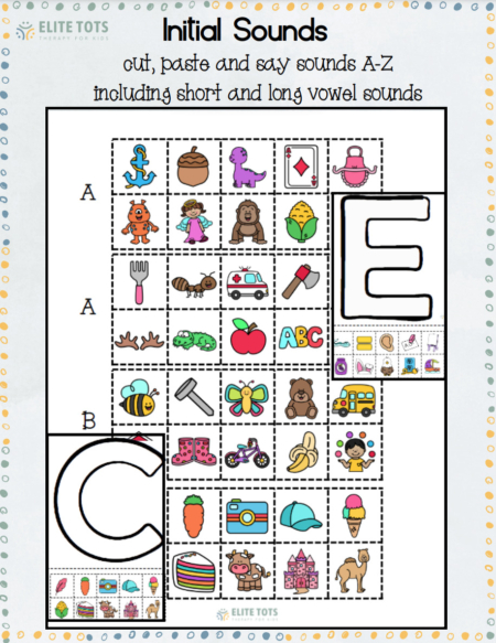 Cut and Paste Letter Sounds A to Z - Your Therapy Source