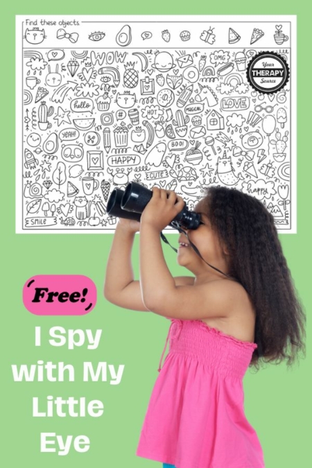 I Spy With My Little Eye - Free Printable Games - Your Therapy Source