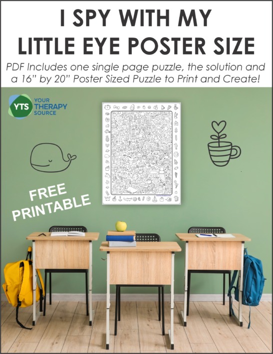 I Spy With My Little Eye - Free Printable Games - Your Therapy Source