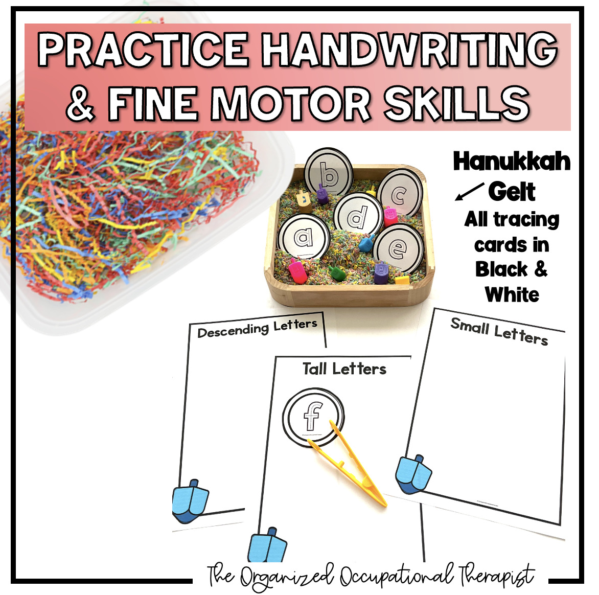 Hanukkah Sensory Bin Activity Cards - Your Therapy Source