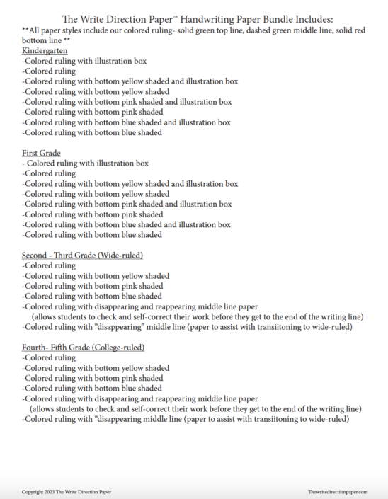 Adaptive Handwriting Paper, Checklists and More Bundle - Your Therapy ...