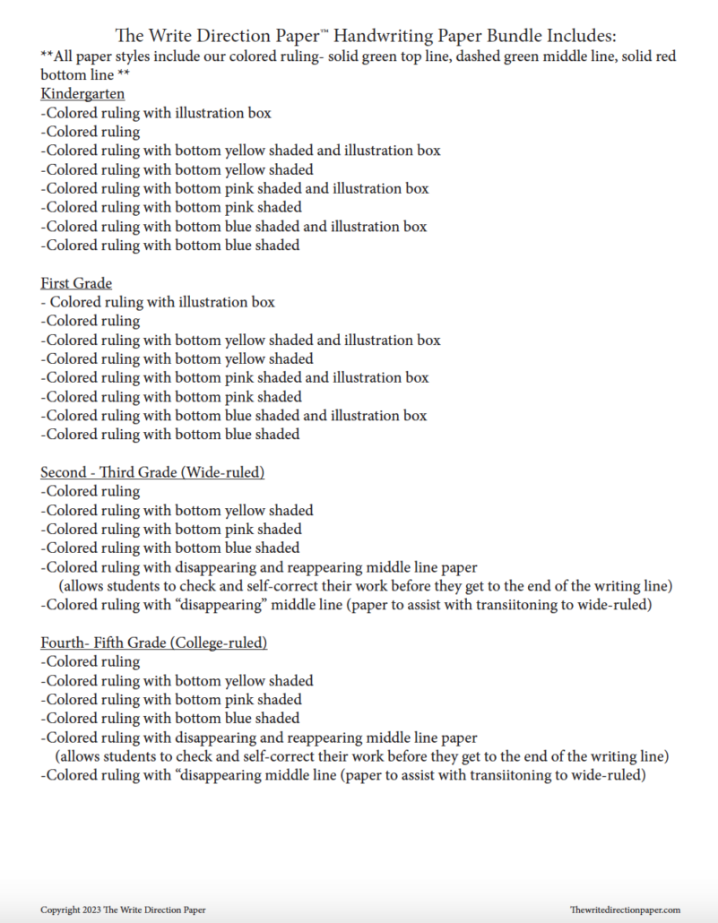 Adaptive Handwriting Paper, Checklists and More Bundle - Your Therapy ...