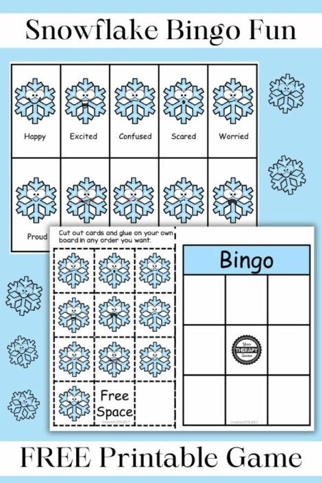 Snowflake Bingo Game - Free SEL Printable - Your Therapy Source