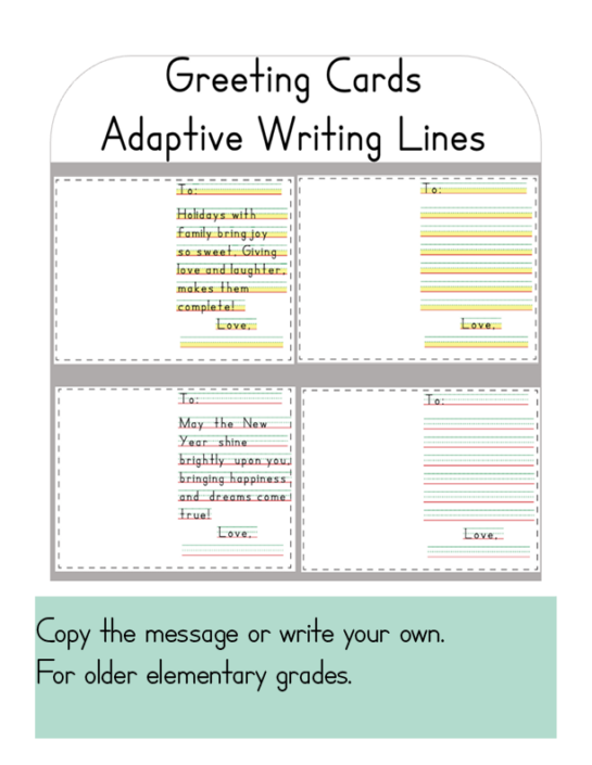 Greeting Card Handwriting Set - Your Therapy Source