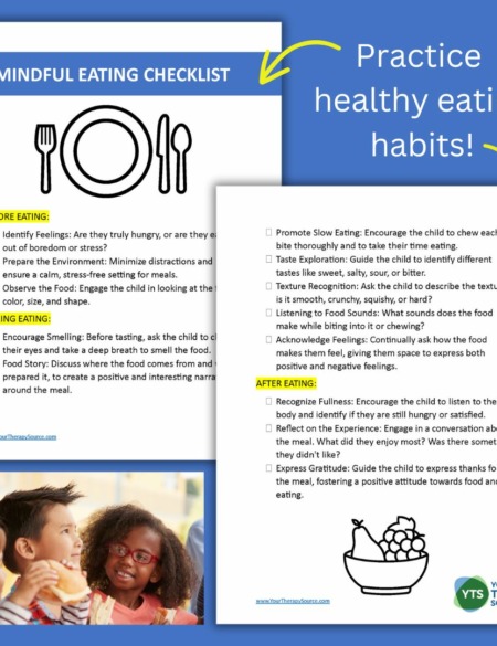 Mindful Eating Worksheets - Free Checklist - Your Therapy Source
