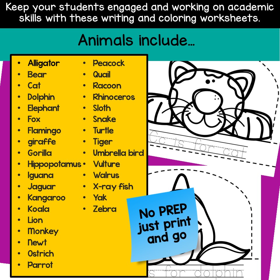 Animal Literacy Crafts - Your Therapy Source