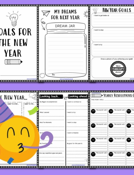 New Year's Resolution Worksheet Free Printable PDF - Your Therapy Source