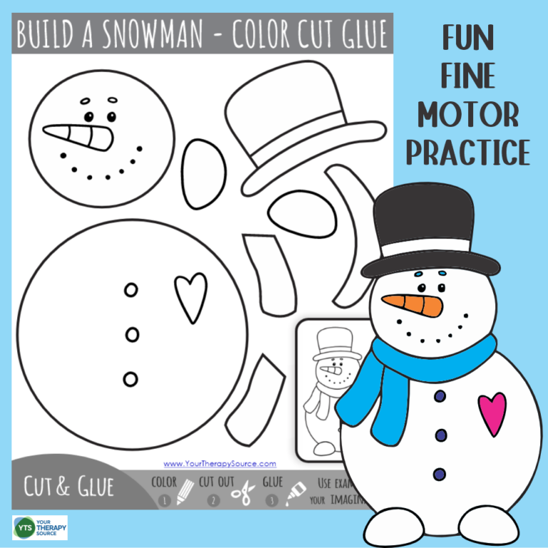 Build a Snowman Coloring Page - Free Printable PDF - Your Therapy Source