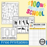 100 Days of School Printables - Free PDF - Your Therapy Source