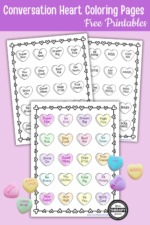 Printable Conversation Hearts Coloring Pages - Free Printables - Your ...