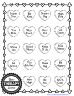 Printable Conversation Hearts Coloring Pages - Free Printables - Your ...