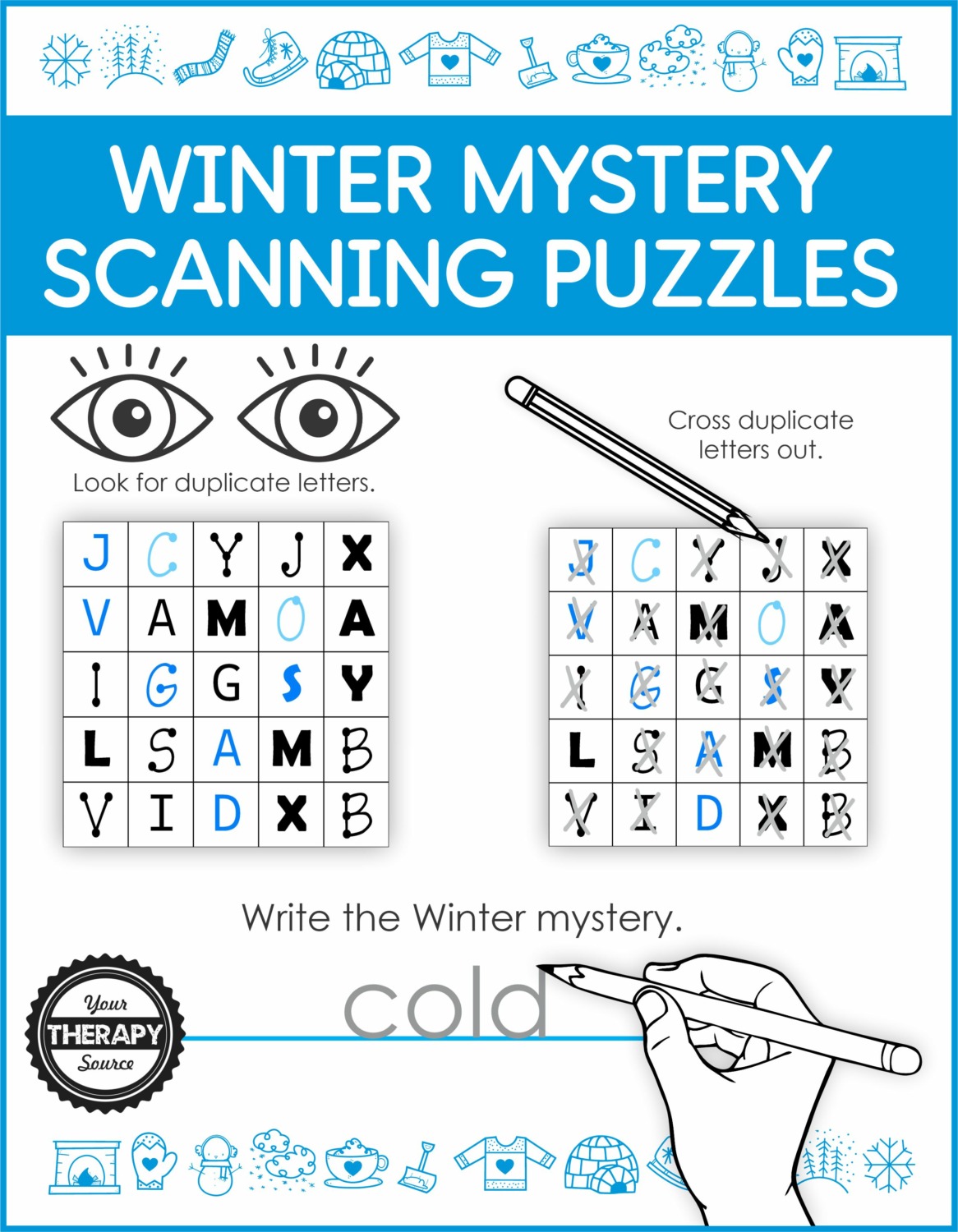 Winter Scanning Mystery Puzzles - Your Therapy Source