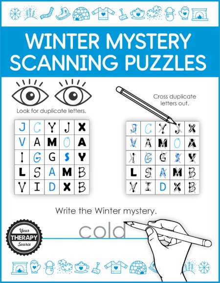 Winter Scanning Mystery Puzzles - Your Therapy Source