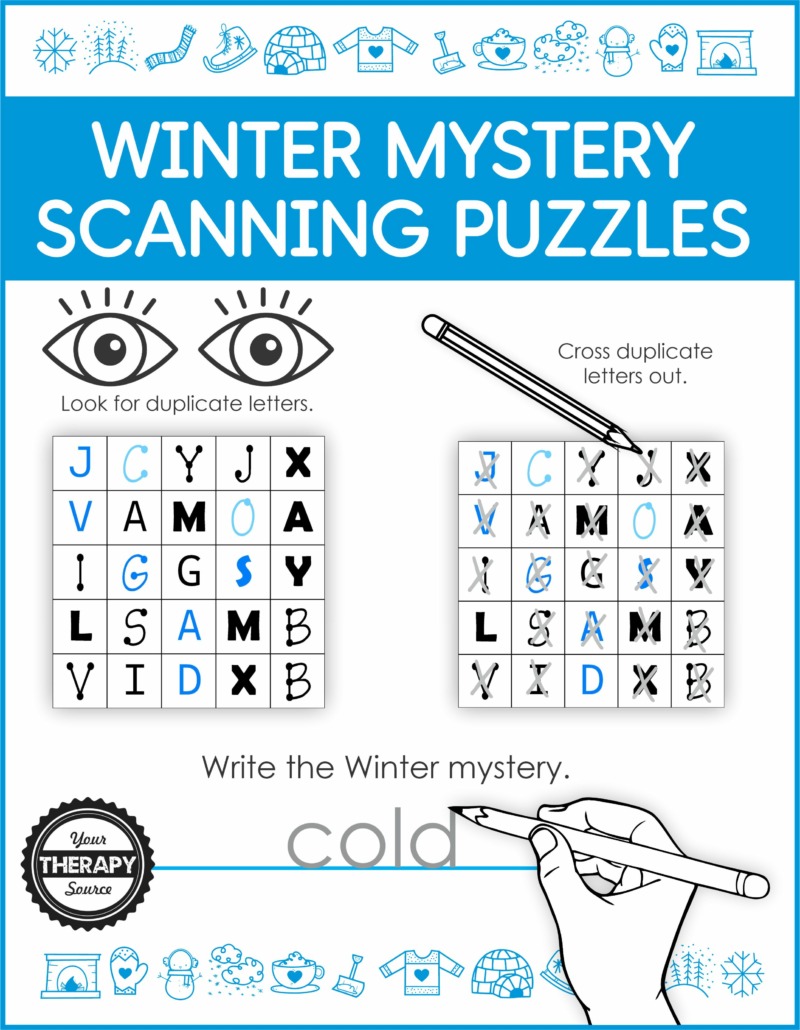 Winter Scanning Mystery Puzzles - Your Therapy Source