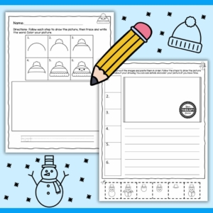 Winter Directed Drawing Free Printables - Your Therapy Source