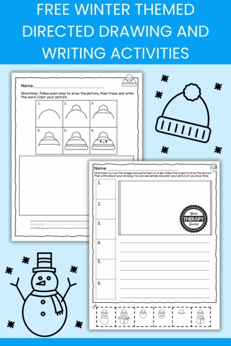 Winter Directed Drawing Free Printables - Your Therapy Source
