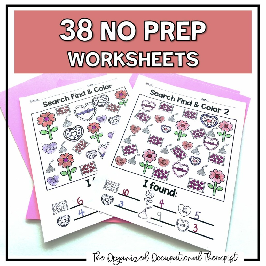 Valentine Fine Motor Packet - Your Therapy Source