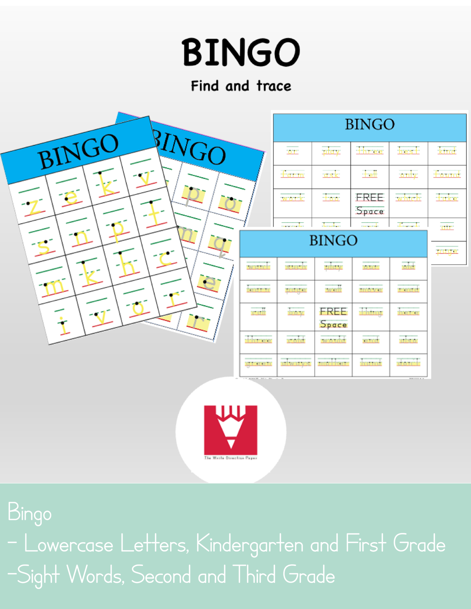Bingo Trace from The Write Direction Paper™ - Your Therapy Source