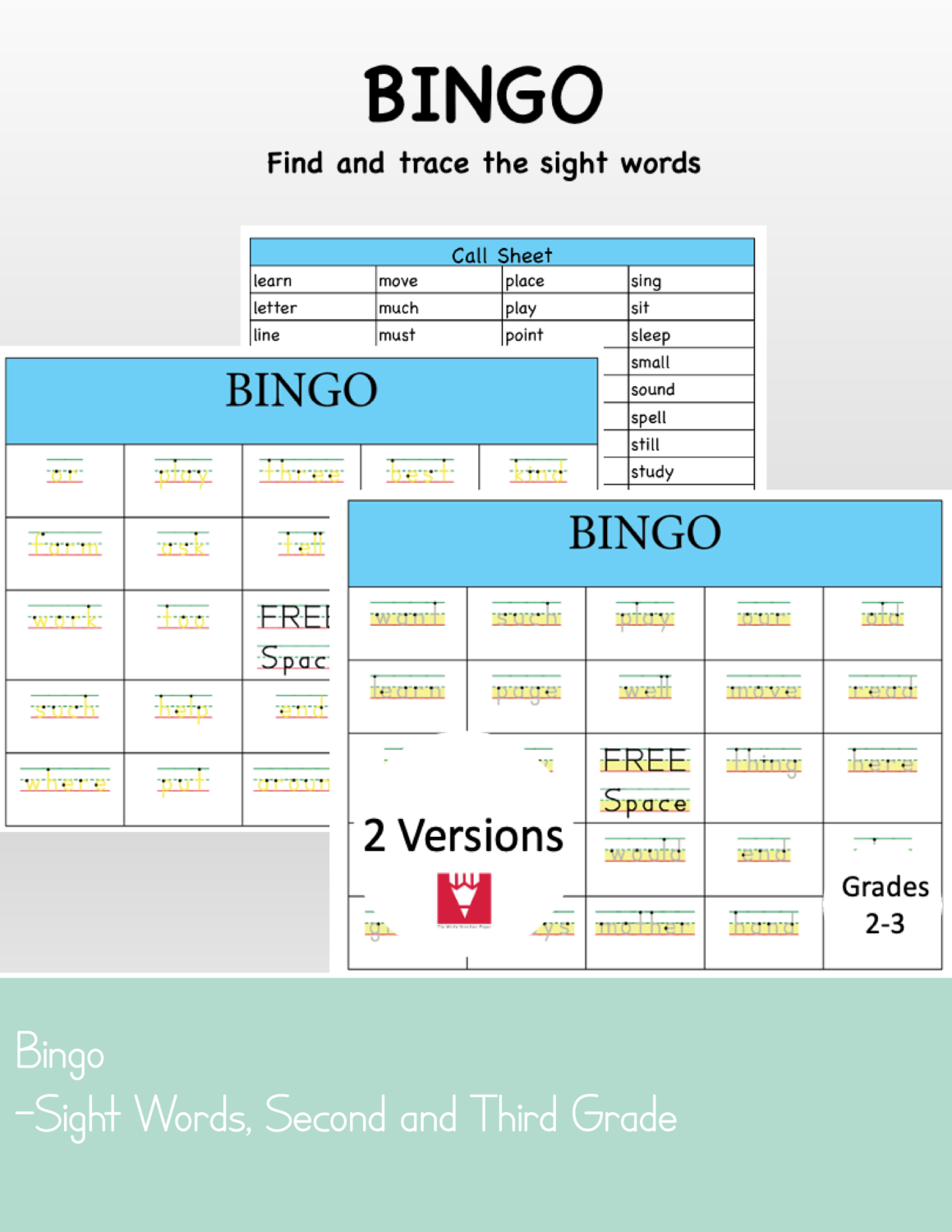 Bingo Trace from The Write Direction Paper™ - Your Therapy Source