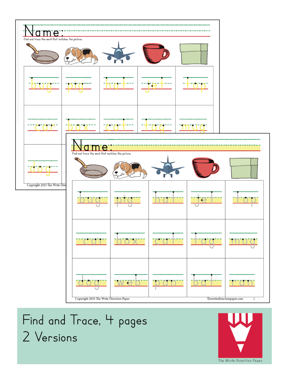 CVC Words Read It Trace It Write It - Your Therapy Source