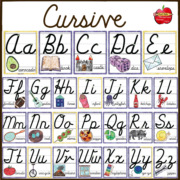 CURSIVE ALPHABET & CURSIVE PRINT ABC WALL CARDS - Your Therapy Source