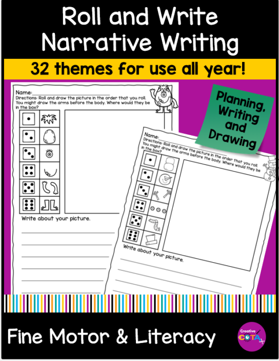 Roll and Draw Writing Prompts for the Whole Year - Your Therapy Source