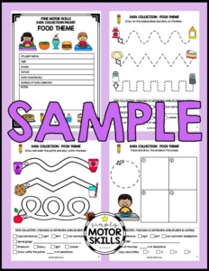 Food Theme Fine Motor Data Collection - Your Therapy Source