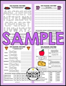 Food Theme Fine Motor Data Collection - Your Therapy Source
