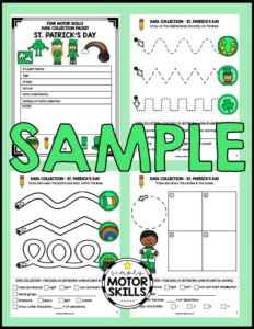 St Patrick's Day Fine Motor Data Collection - Your Therapy Source