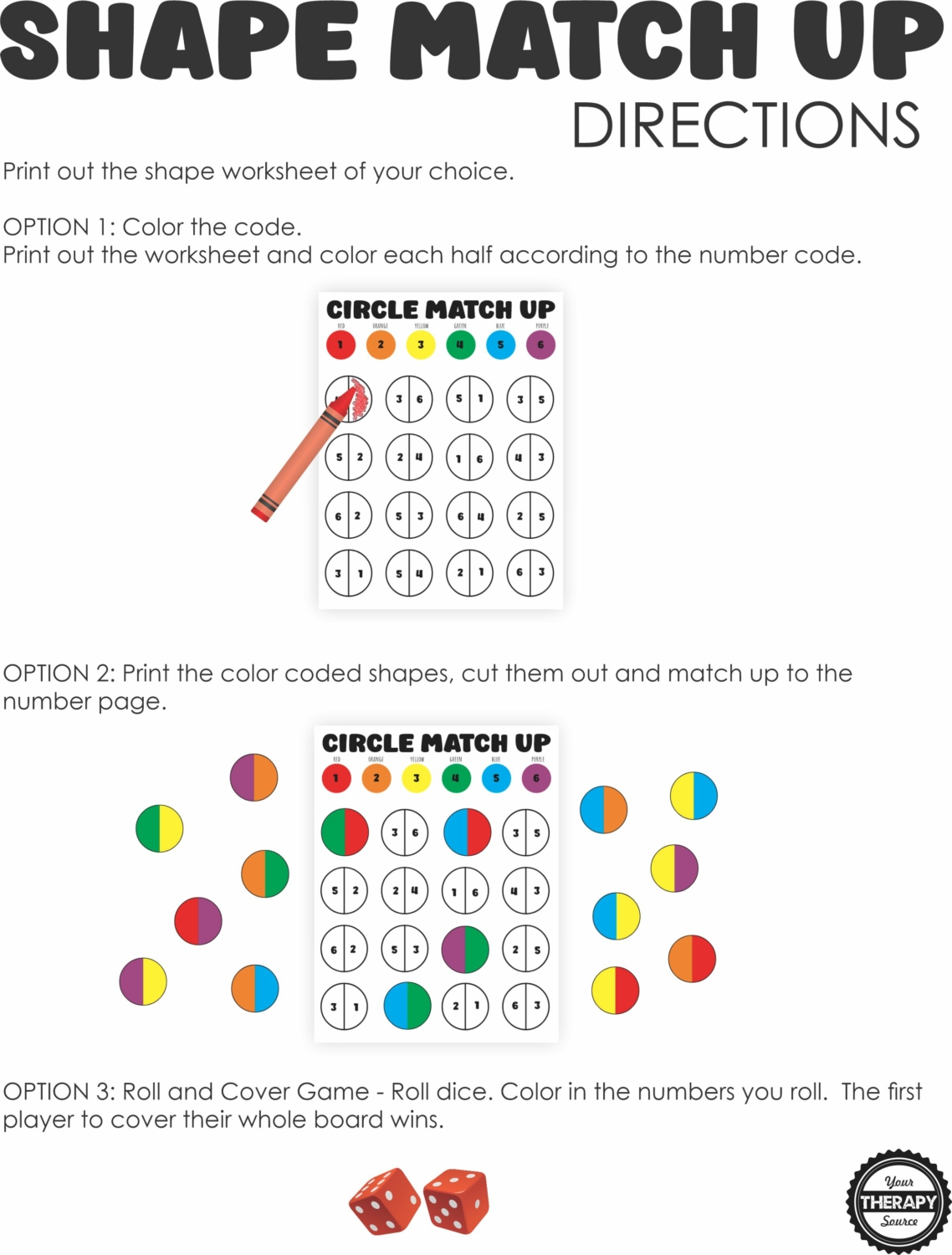 Shape Matching Printable - Free Circle PDF - Your Therapy Source