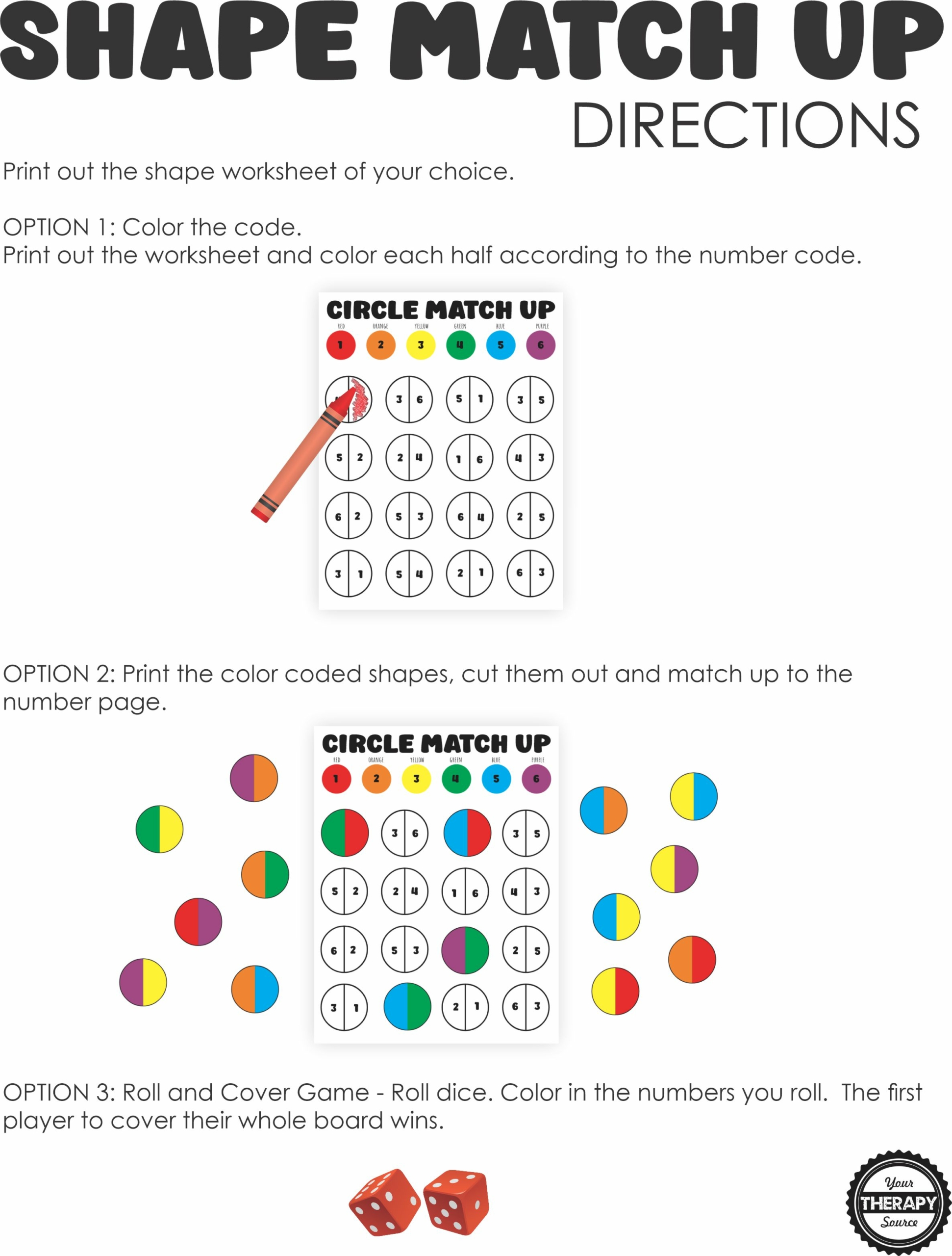 Shape Matching Printable - Free Circle PDF - Your Therapy Source