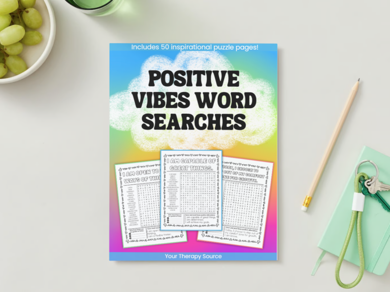 Positive Affirmation Word Search PDF - Your Therapy Source