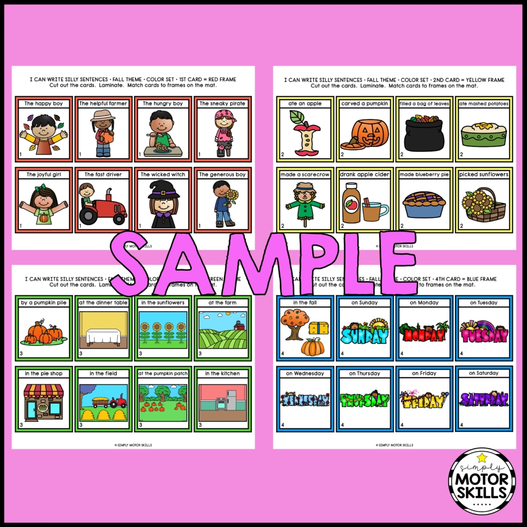 Silly Sentences Roll and Write - Four Seasons - Your Therapy Source