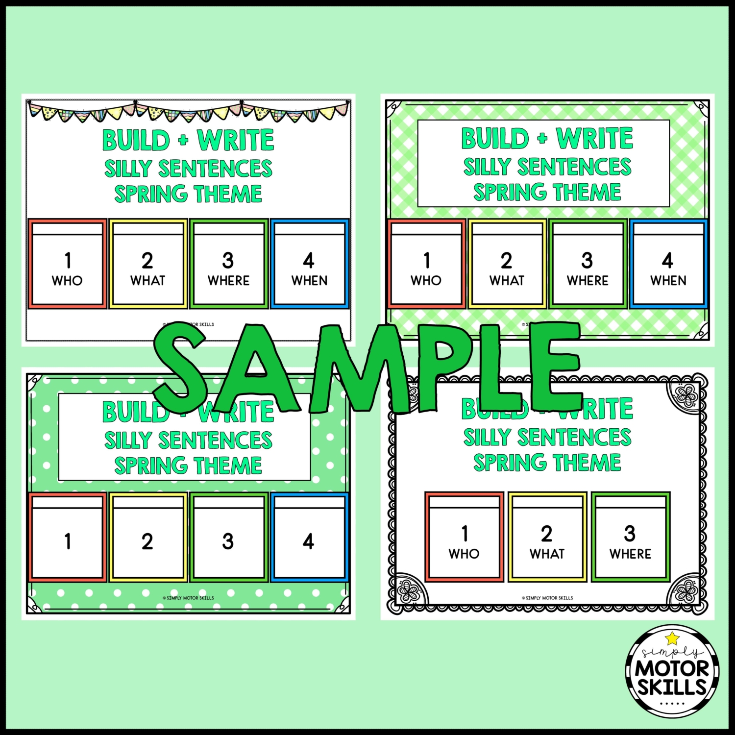 Silly Sentences Roll and Write - Four Seasons - Your Therapy Source