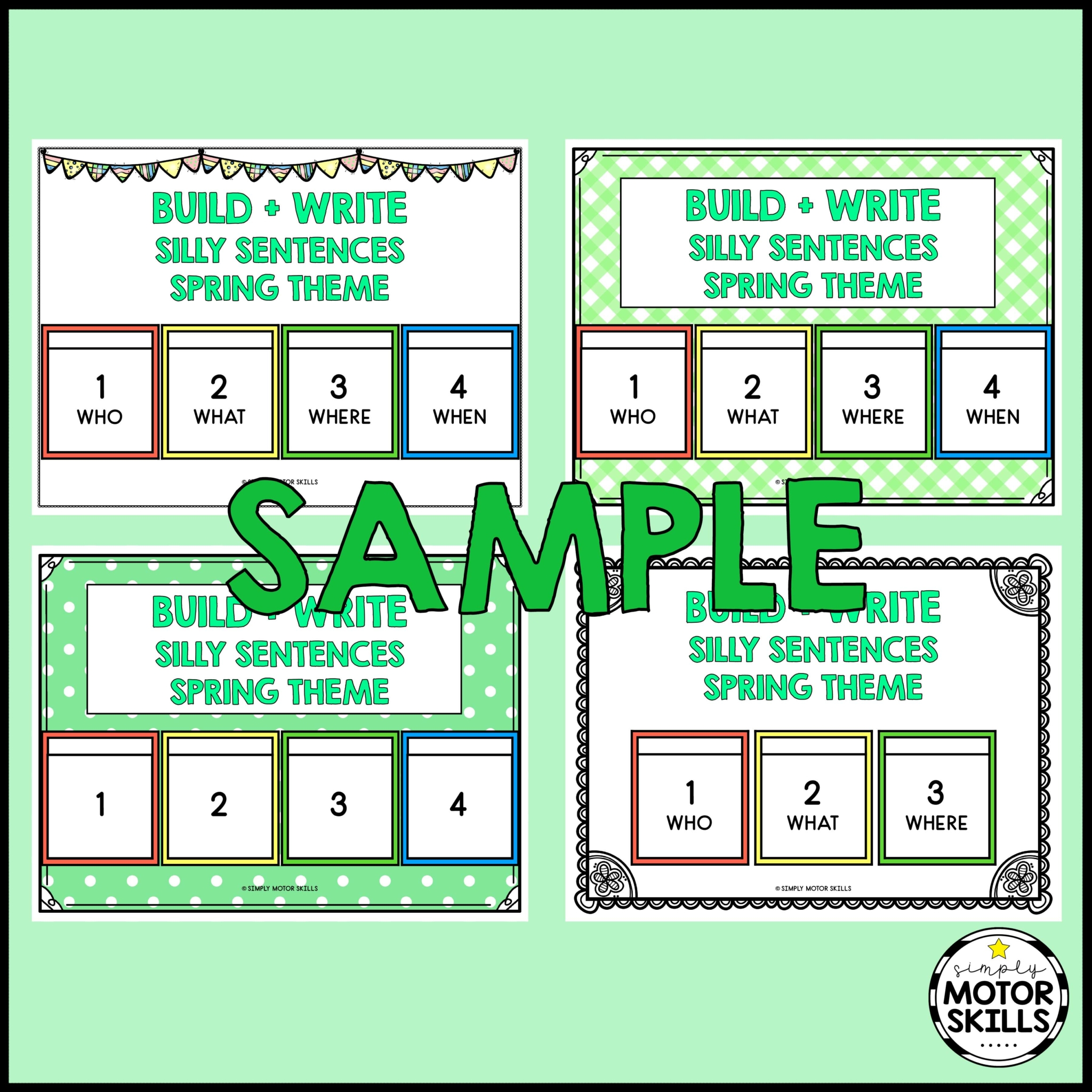 Silly Sentences Roll and Write - Four Seasons - Your Therapy Source