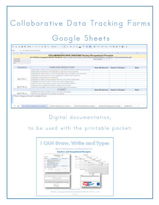 Drawing and Writing Data Collection Forms - Your Therapy Source