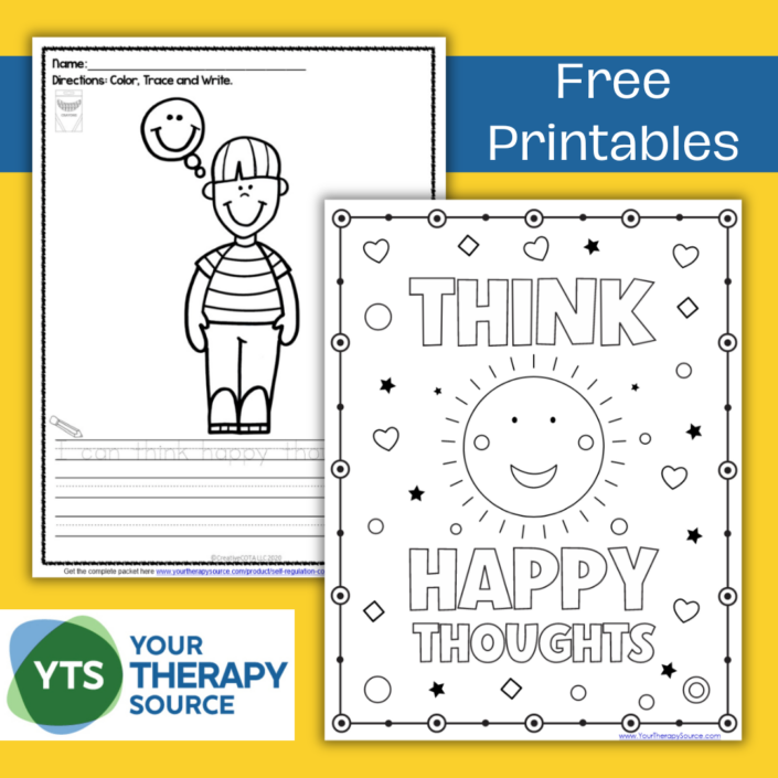 Think Happy Thoughts - Free Printable - Your Therapy Source