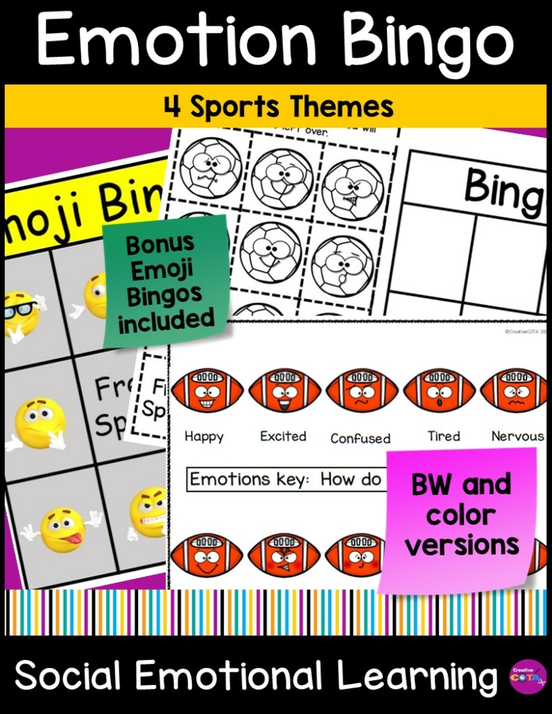 Social Emotional Sports Bingo - Your Therapy Source