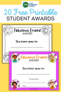 Printable Awards for Students - Your Therapy Source