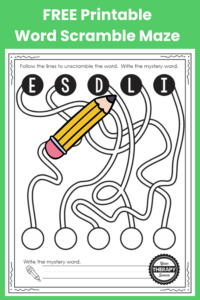 Free Printable Word Scramble Maze - Your Therapy Source