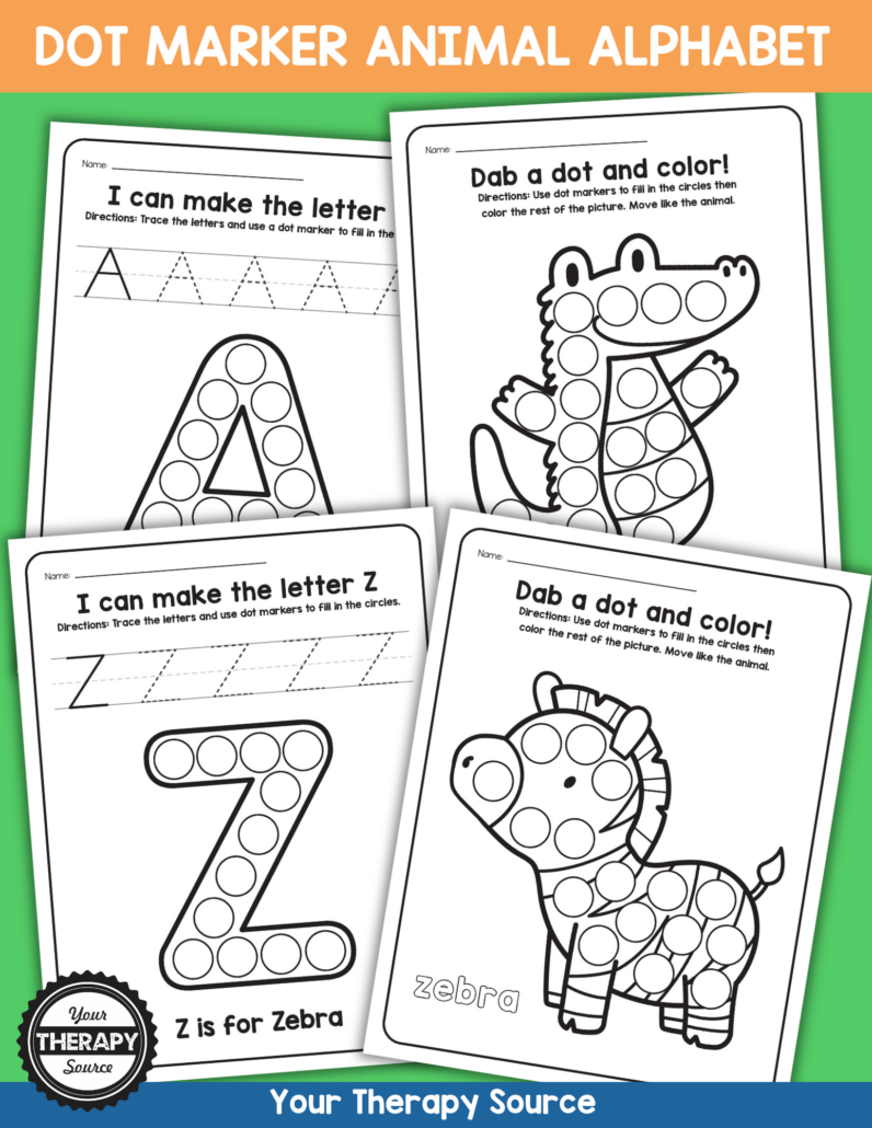 Dot Marker Animal Alphabet - Your Therapy Source