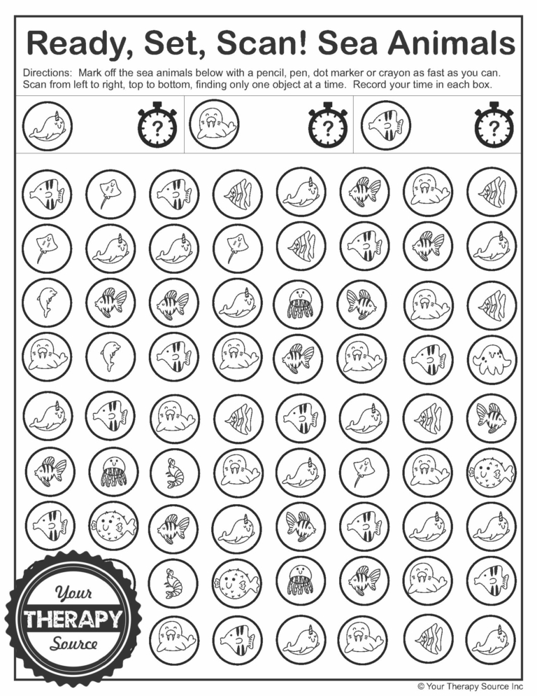 I Spy Under the Sea Visual Scanning Free Printable - Your Therapy Source