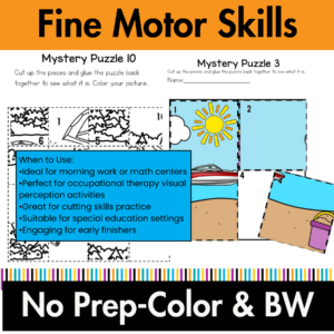 Summer Scissor Skills Puzzles - Your Therapy Source