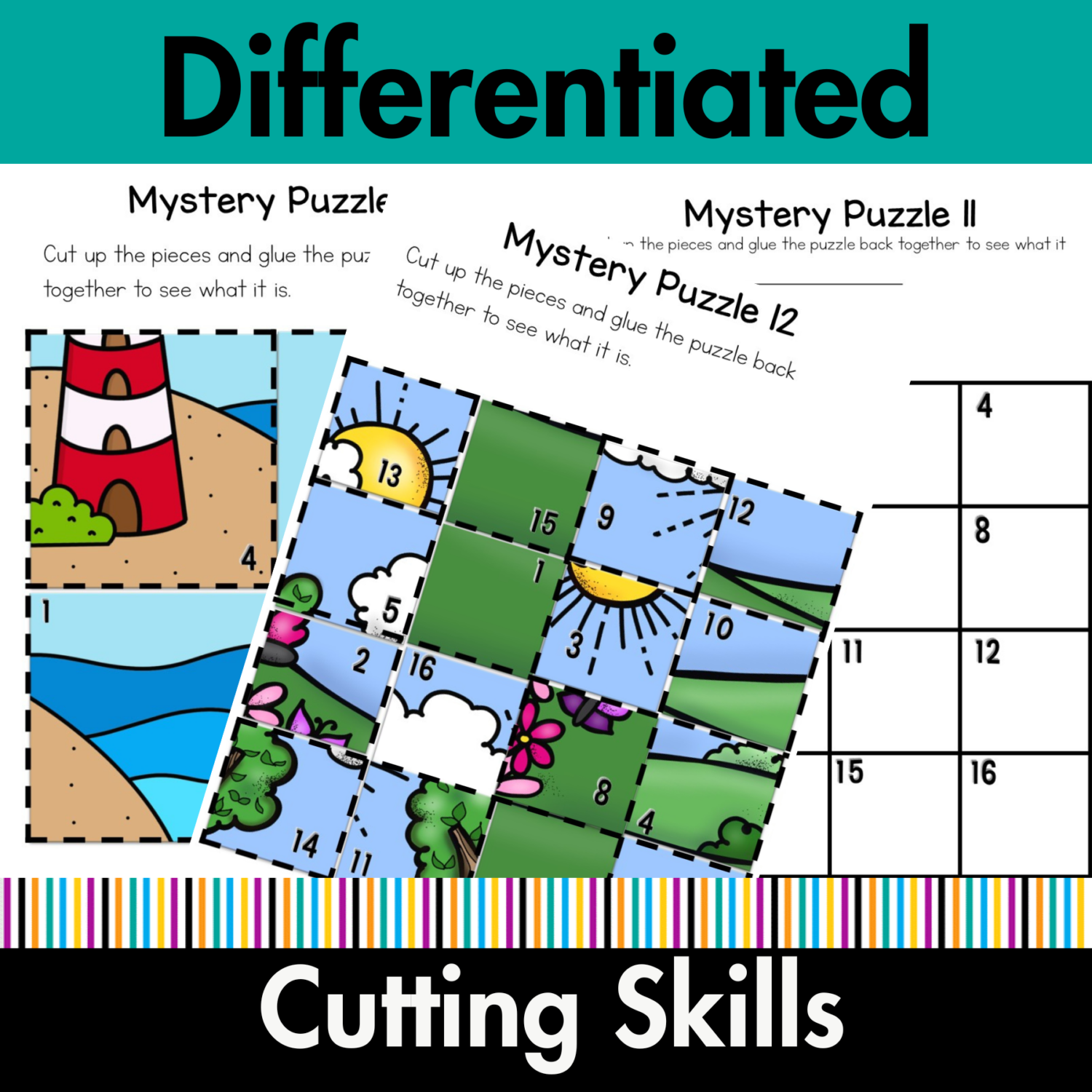 Summer Scissor Skills Puzzles - Your Therapy Source