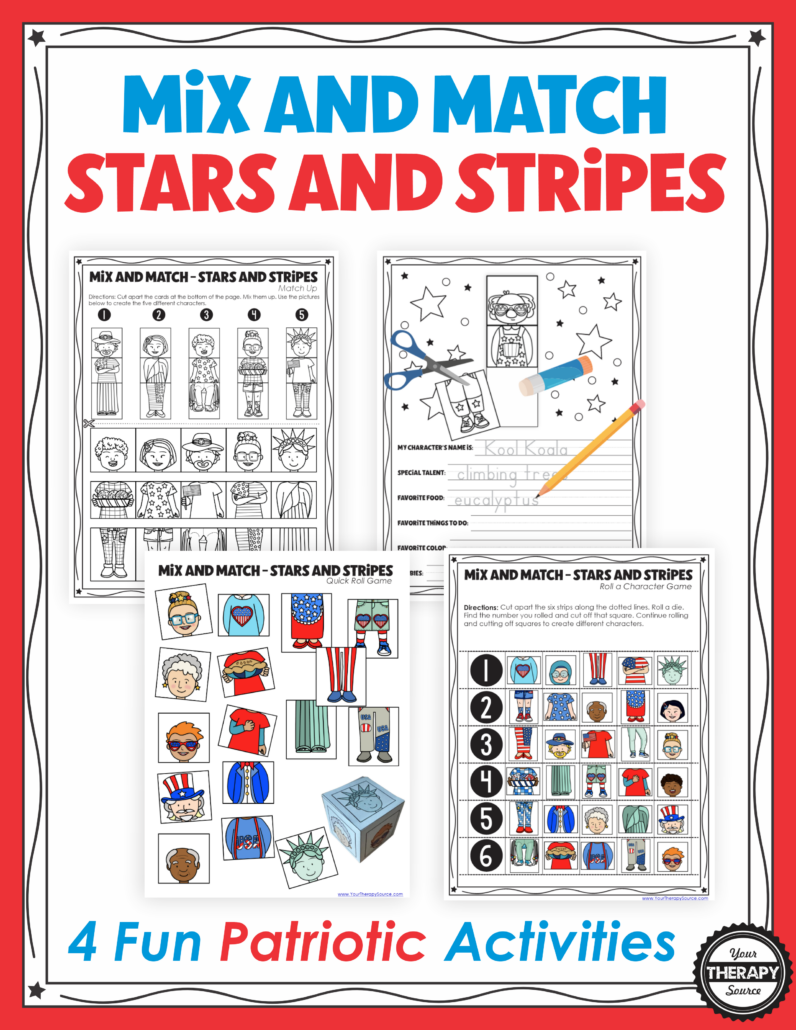 Patriotic Fine Motor Activity - Free Printable - Your Therapy Source