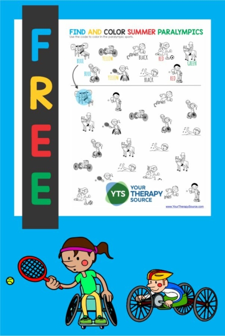 Find and Color Summer Paralympics Free Printable - Your Therapy Source